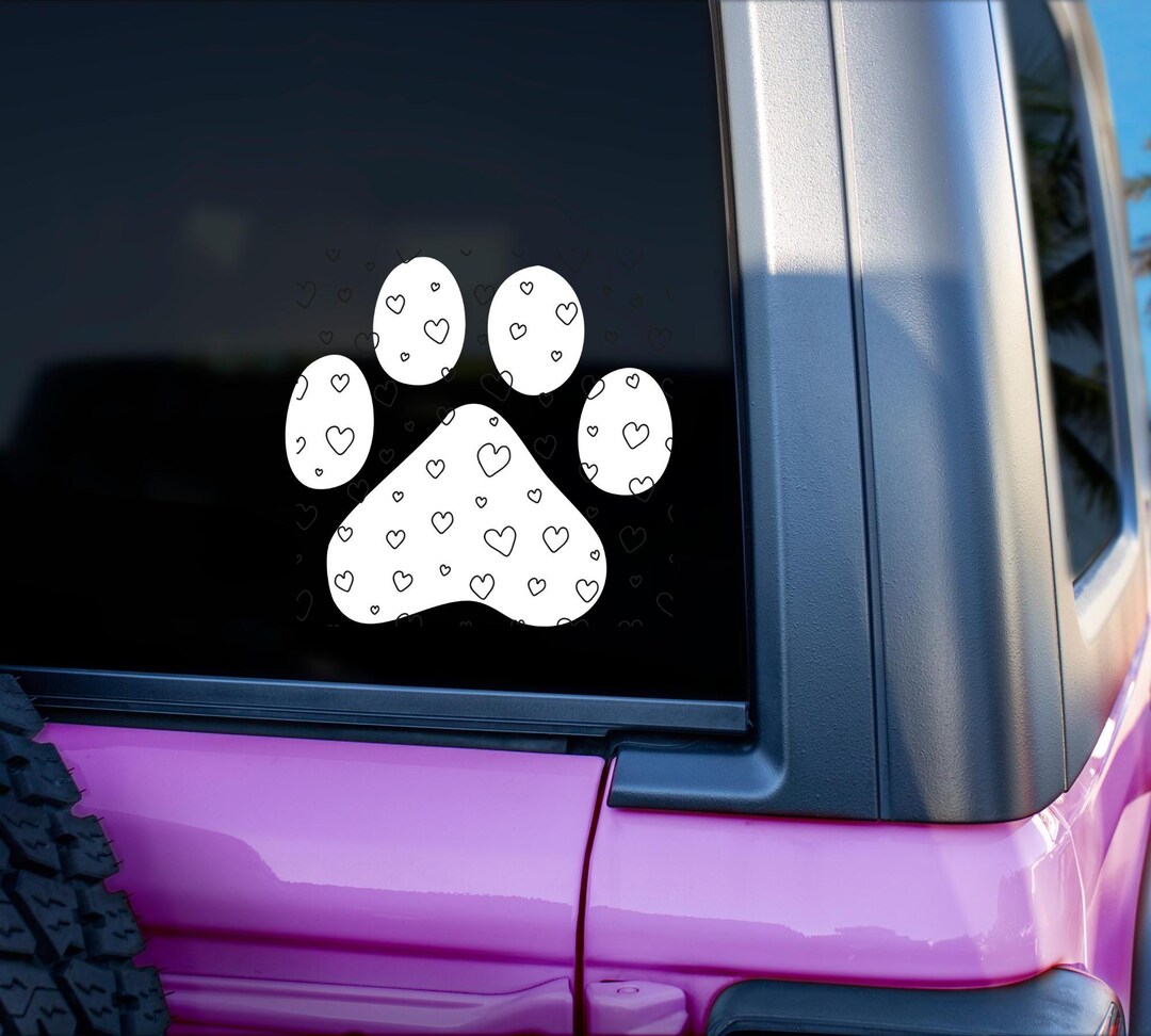 Dog Heart Car Decal| Dog Paw Sticker| Vet Med Sticker| Dog Lover ...