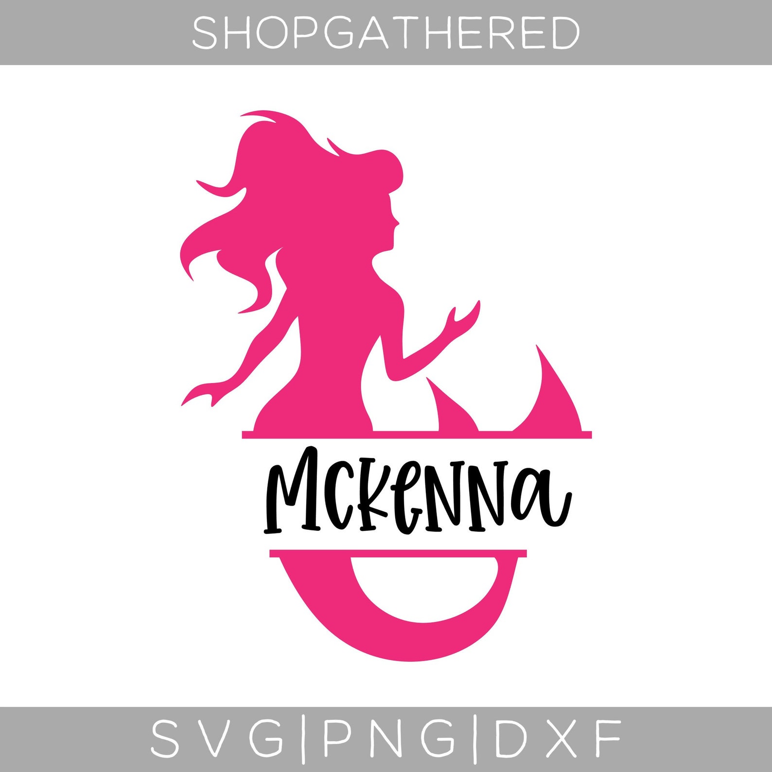 Mermaid SVG Mermaid Name Frame SVG Monogram SVG Summer Svg | Etsy