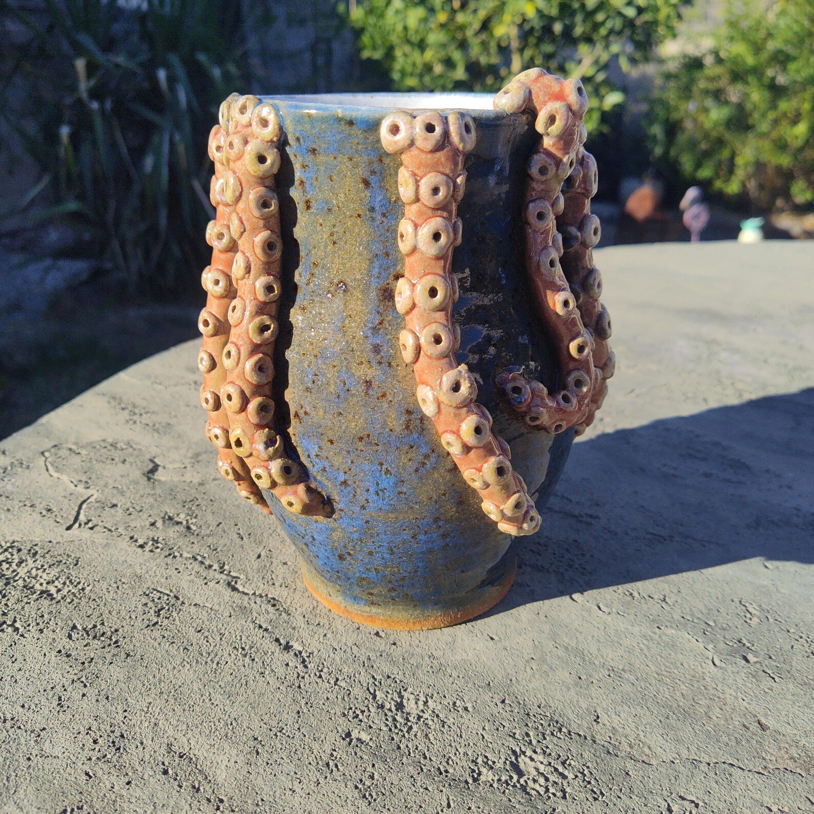 Octopus Inspired Vase Wheel Thrown Stoneware Pottery Unique - Etsy