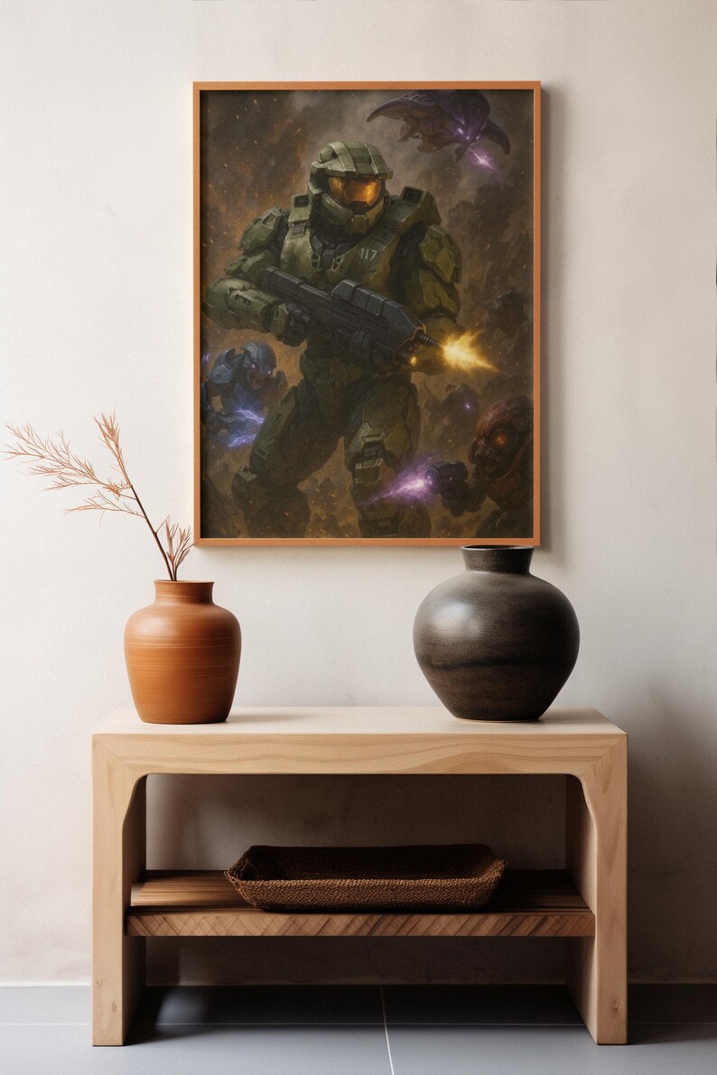 Halo Master Chief Poster, Halo Fan Art, Digital Poster, Gaming Wall Art ...
