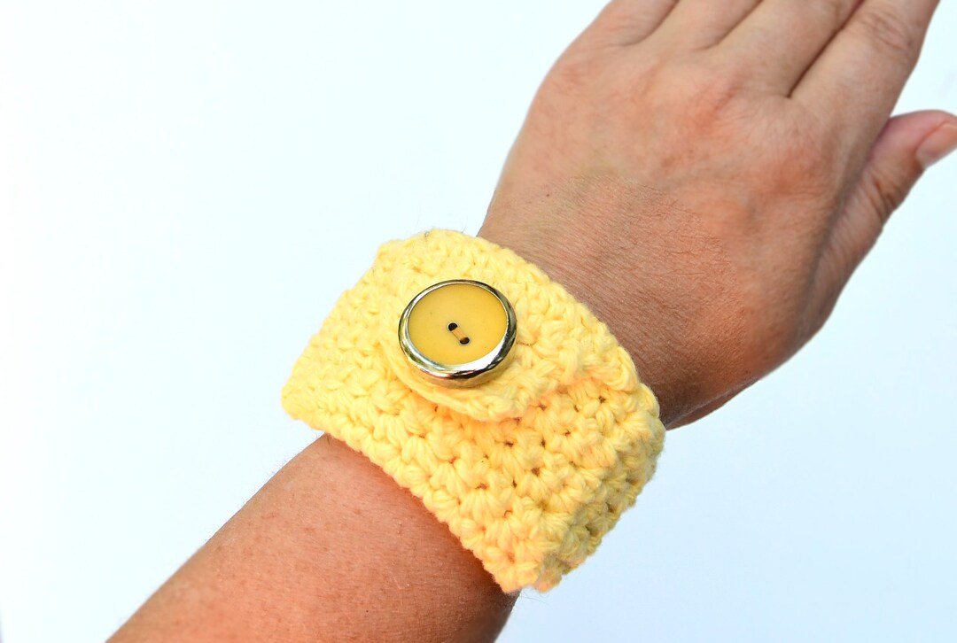 Rainbow Wrist Wallet, Pink Wrist Pocket, Yellow Wrist Purse, Crochet ...