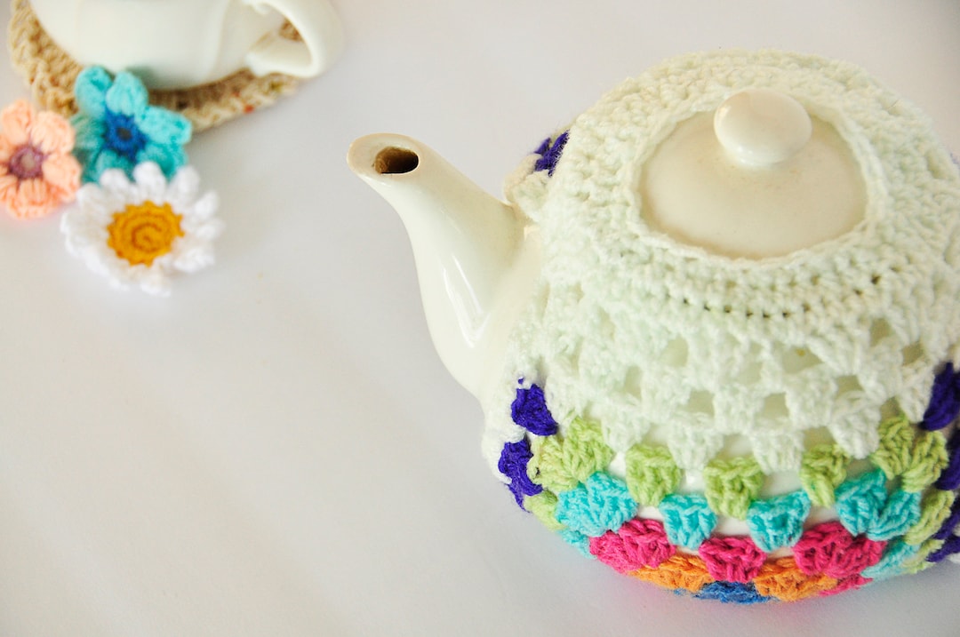Granny Square Teapot Cozy: Crochet Rainbow Tea Warmer - Etsy