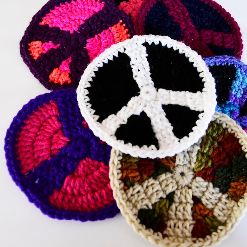 Crochet Peace Sign - Etsy