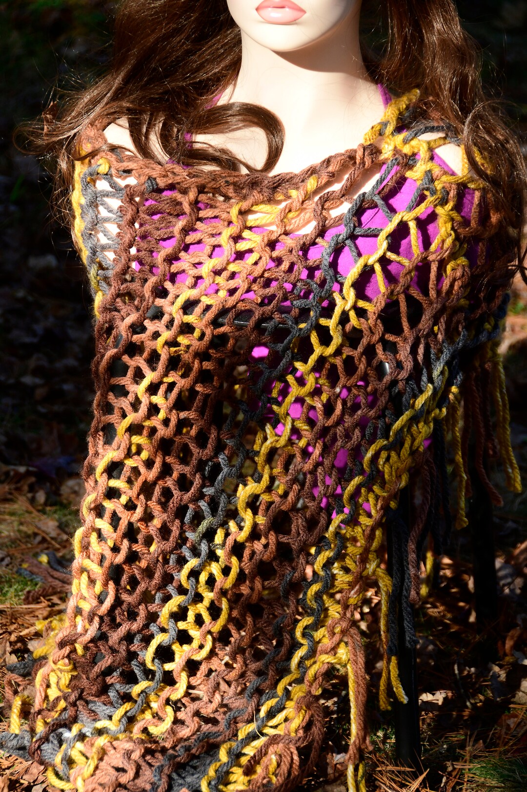 Boho Mesh Poncho, Asymmetrical Boho Poncho, Light Weight Open Weave ...