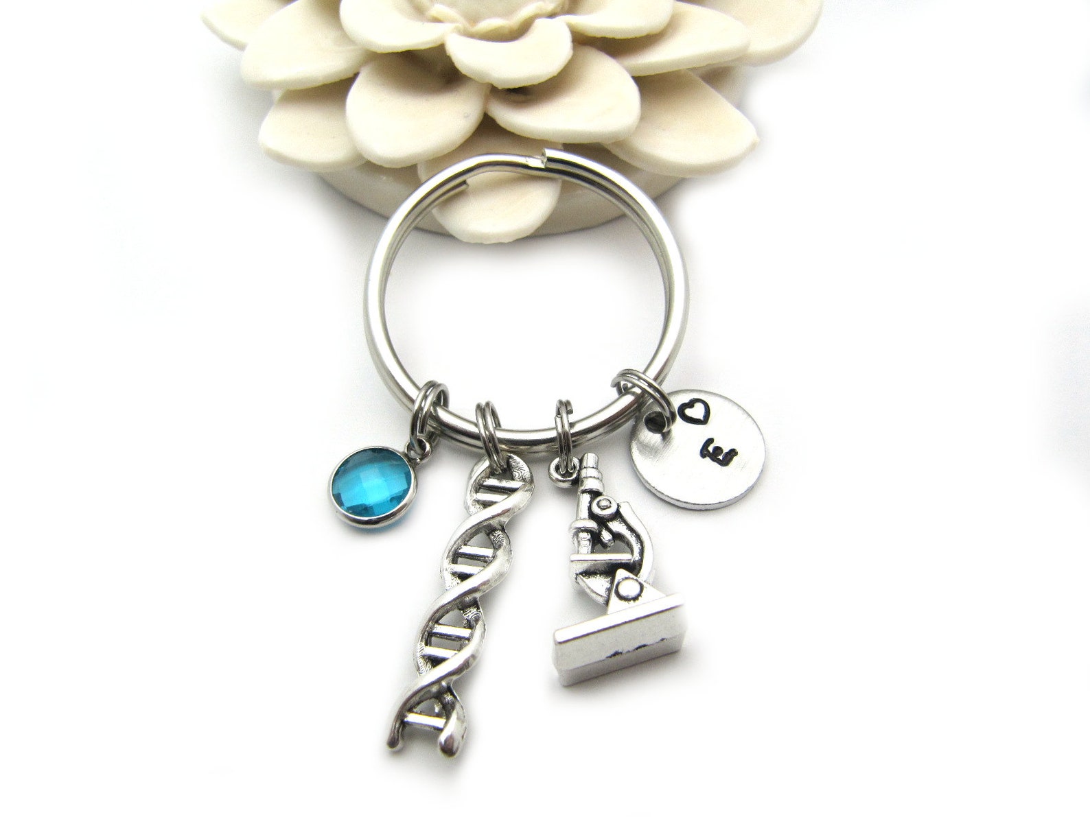 Personalized DNA Keychain Microscope Keychain Science | Etsy