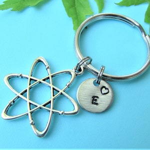 Atom Keychain, Atom Keyring, Science Keychain, Atom Gifts, Science Gift ...
