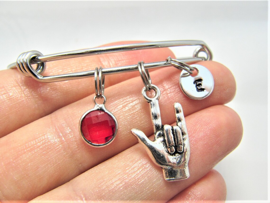 Personalized ASL Bracelet I Love You Sign Language Bracelet - Etsy
