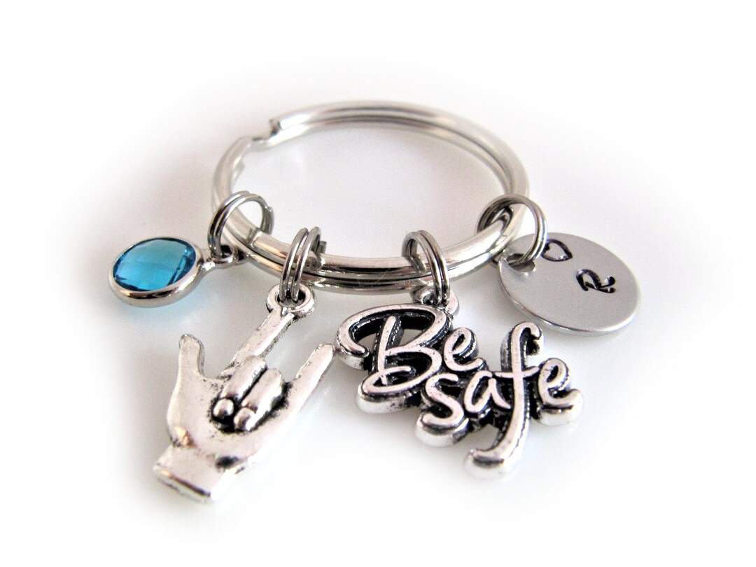 Be Safe I Love You Keychain, Be Safe Key Ring, Be Safe Gift, Cute ...
