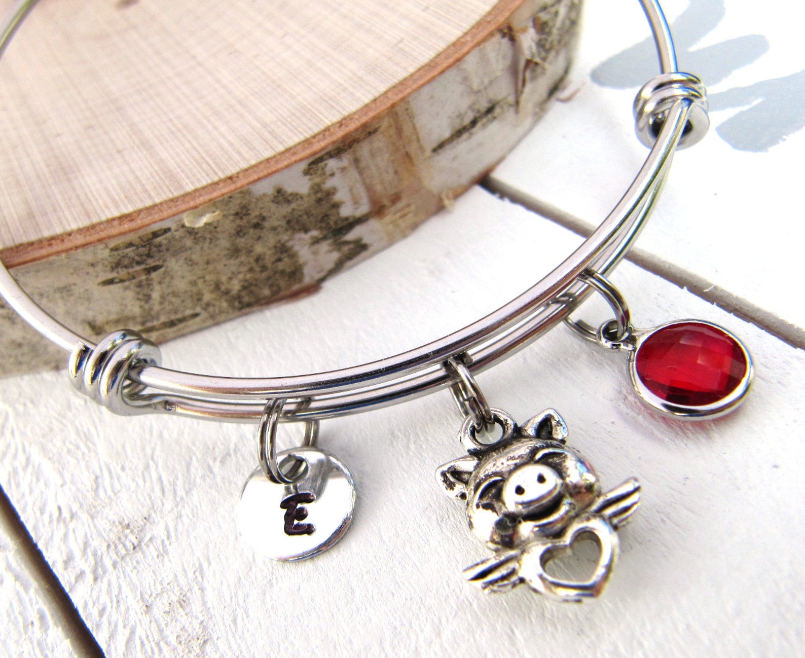 Personalized Pig Charm Bracelet Pig Jewelry Pig Lover Gift | Etsy