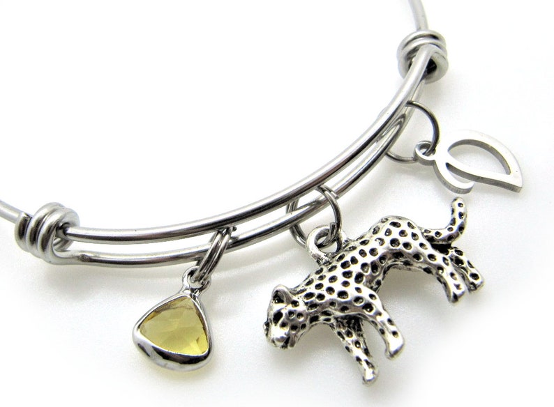Leopard Bracelet Leopard Charm Bangle Leopard Jewelry - Etsy