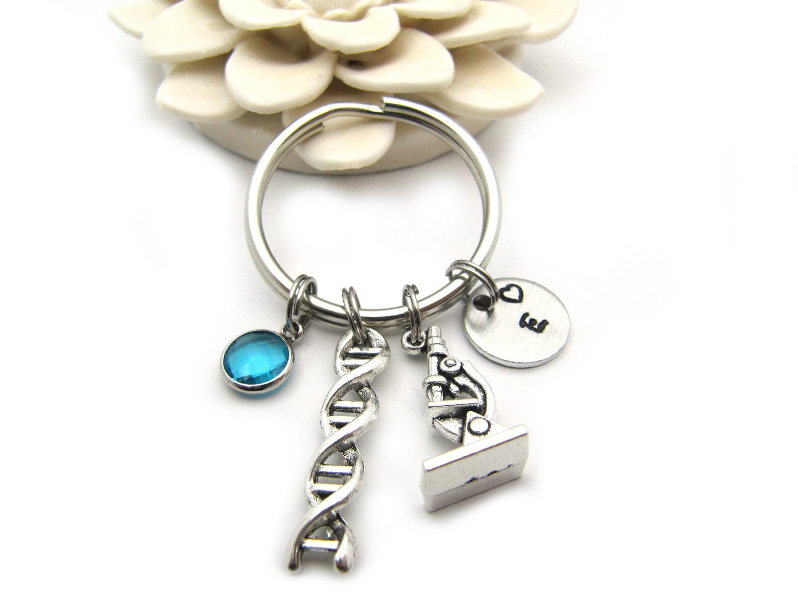 Personalized DNA Keychain Microscope Keychain Science | Etsy