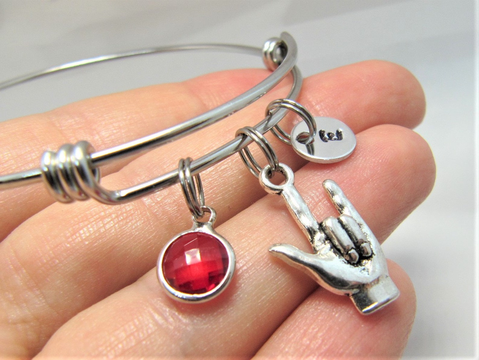 Personalized ASL Bracelet I Love You Sign Language Bracelet - Etsy