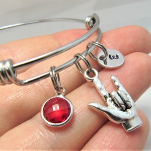 Personalized ASL Bracelet, I Love You Sign Language Bracelet, Sign ...