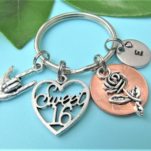Personalized 16th Birthday Gift, Sweet 16 Keychain, Sweet 16 Gift, Cute ...