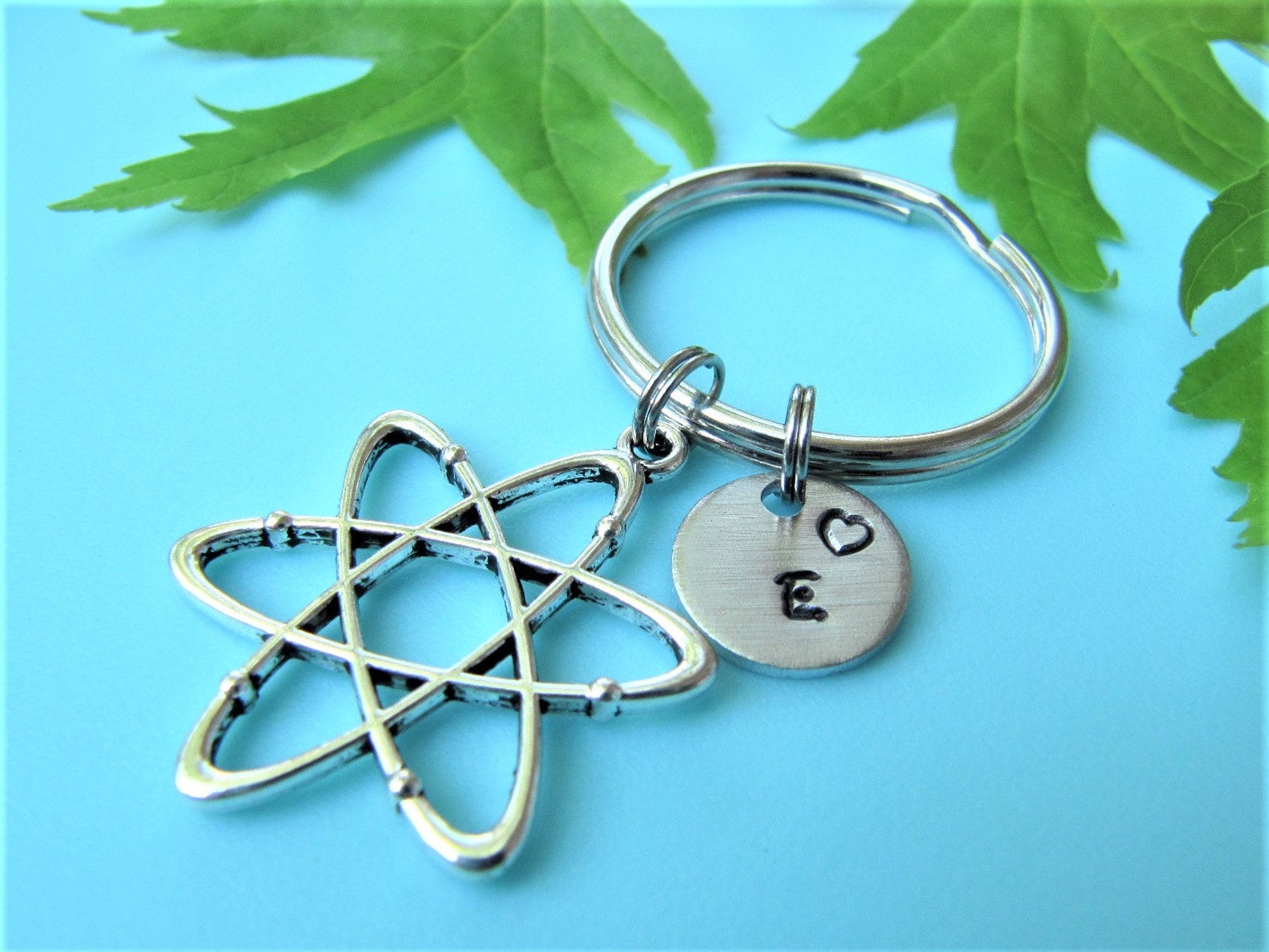 Atom Keychain Atom Keyring Science Keychain Atom Gifts - Etsy