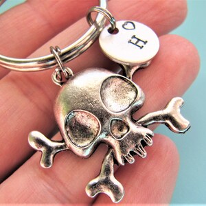 Skull and Cross Bones Keychain, Scull Keychain, Skeleton Keychain ...