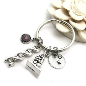 Personalized DNA Keychain, Microscope Keychain, Science Keychain, DNA ...