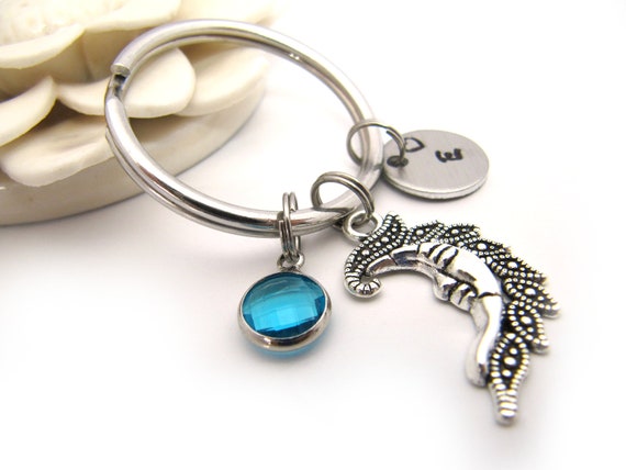 Personalized Moon Keychain Crescent Moon Keychain Moon - Etsy