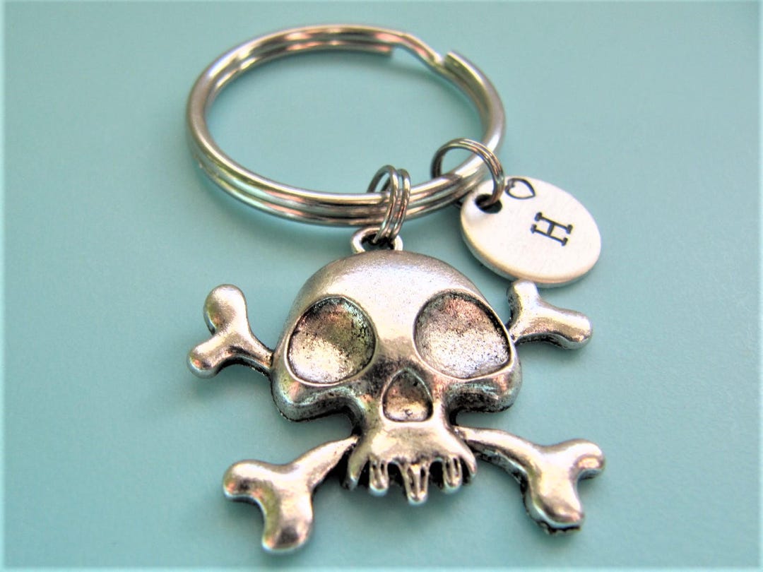 Skull and Cross Bones Keychain, Scull Keychain, Skeleton Keychain ...