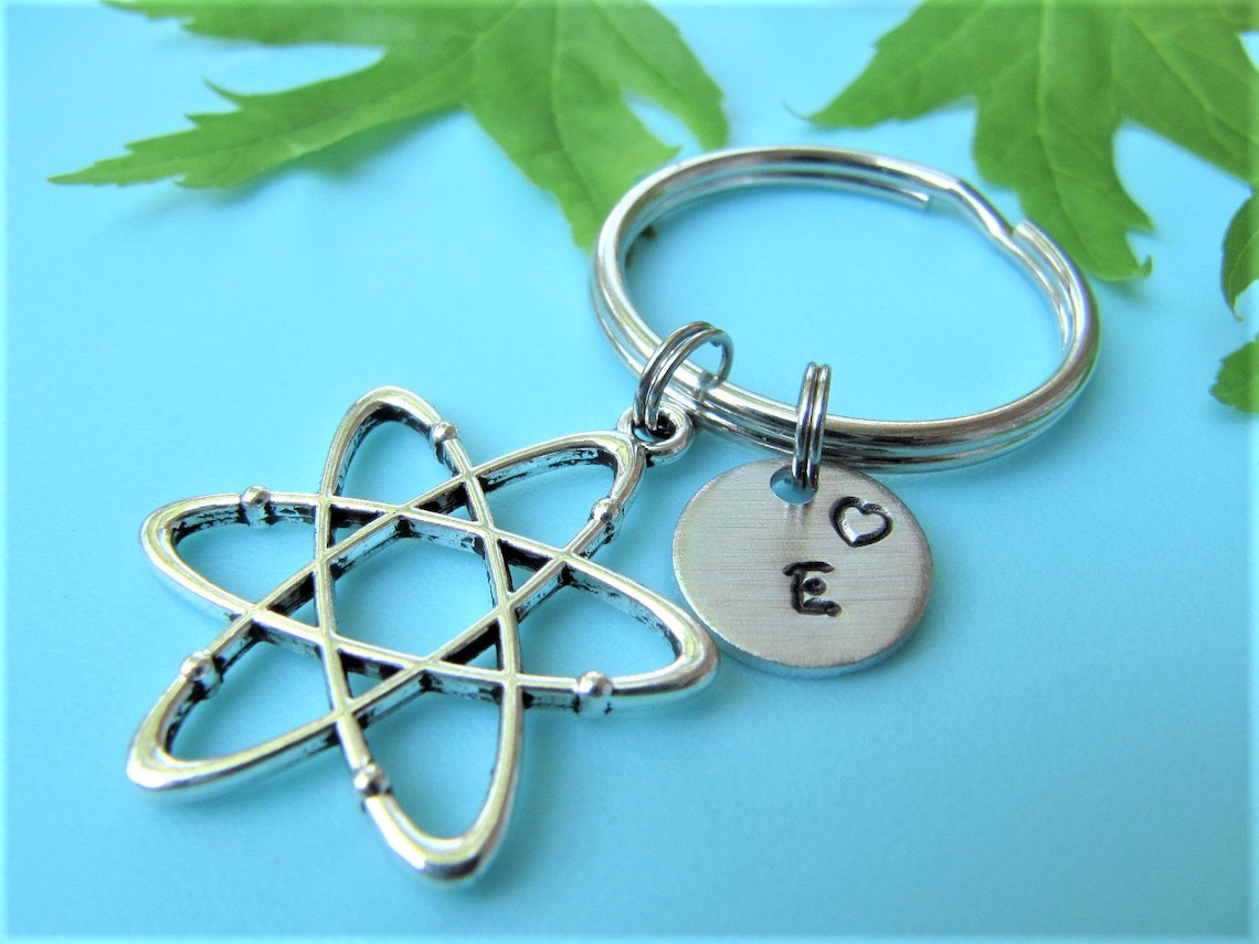 Atom Keychain Atom Keyring Science Keychain Atom Gifts | Etsy