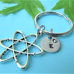 Atom Keychain, Atom Keyring, Science Keychain, Atom Gifts, Science Gift ...