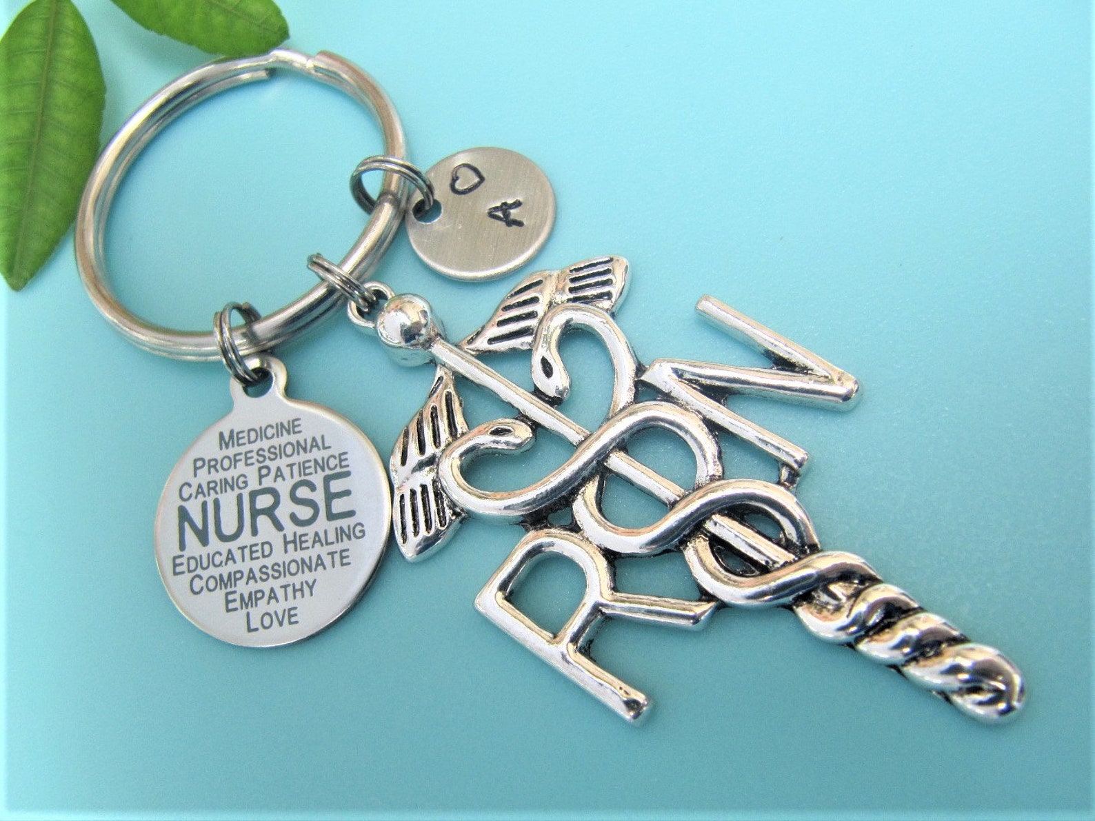 Personalized rn keychain Nurse Keychain RN keyring RN | Etsy