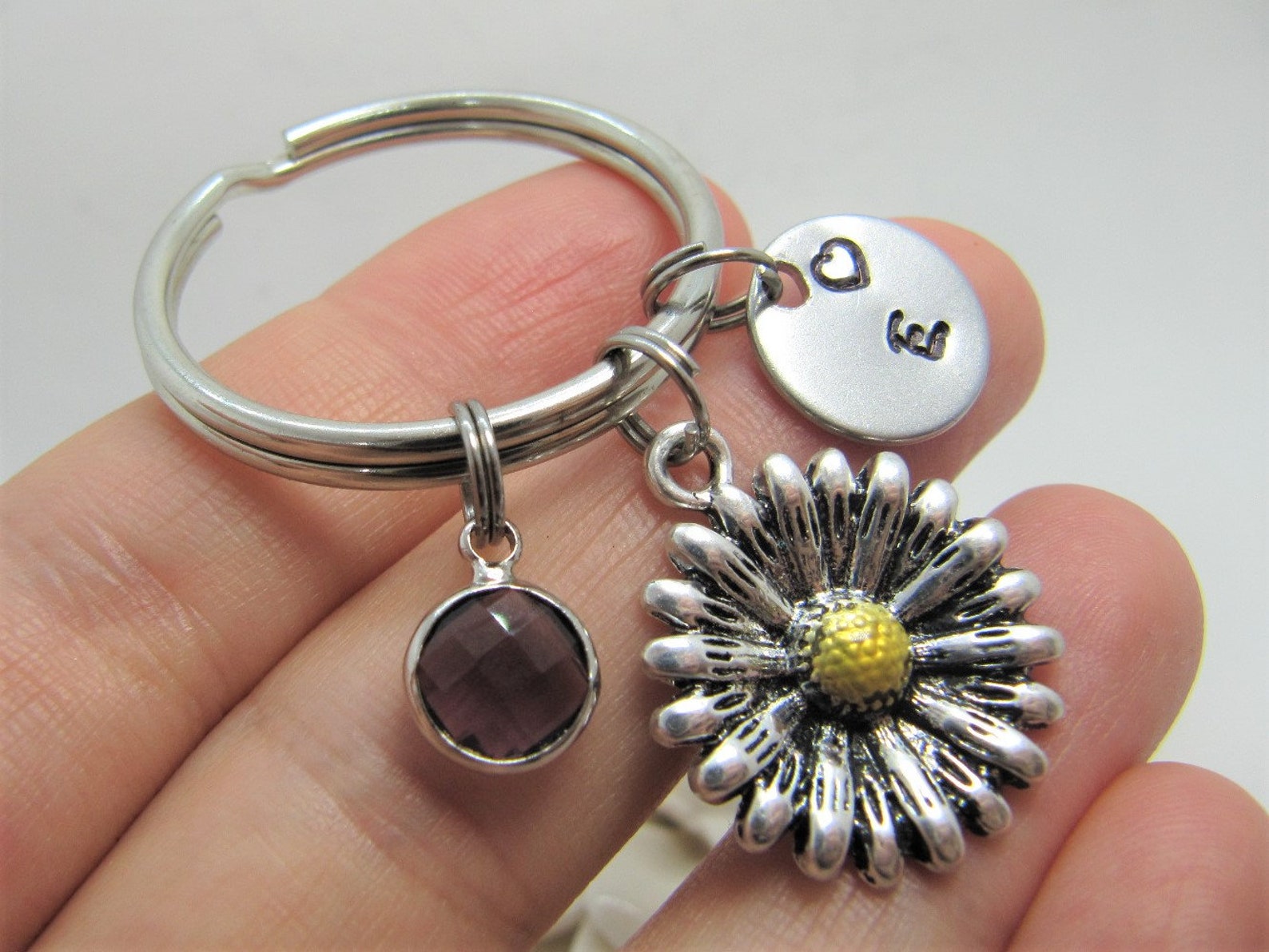 Personalized Sunflower Keychain Flower Keychain Sunflower | Etsy