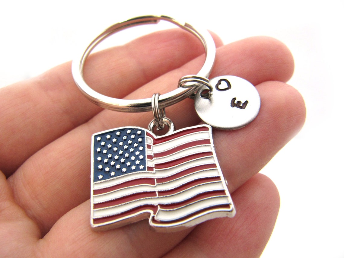 American Flag Keychain Patriotic Keychain Flag Keychain - Etsy