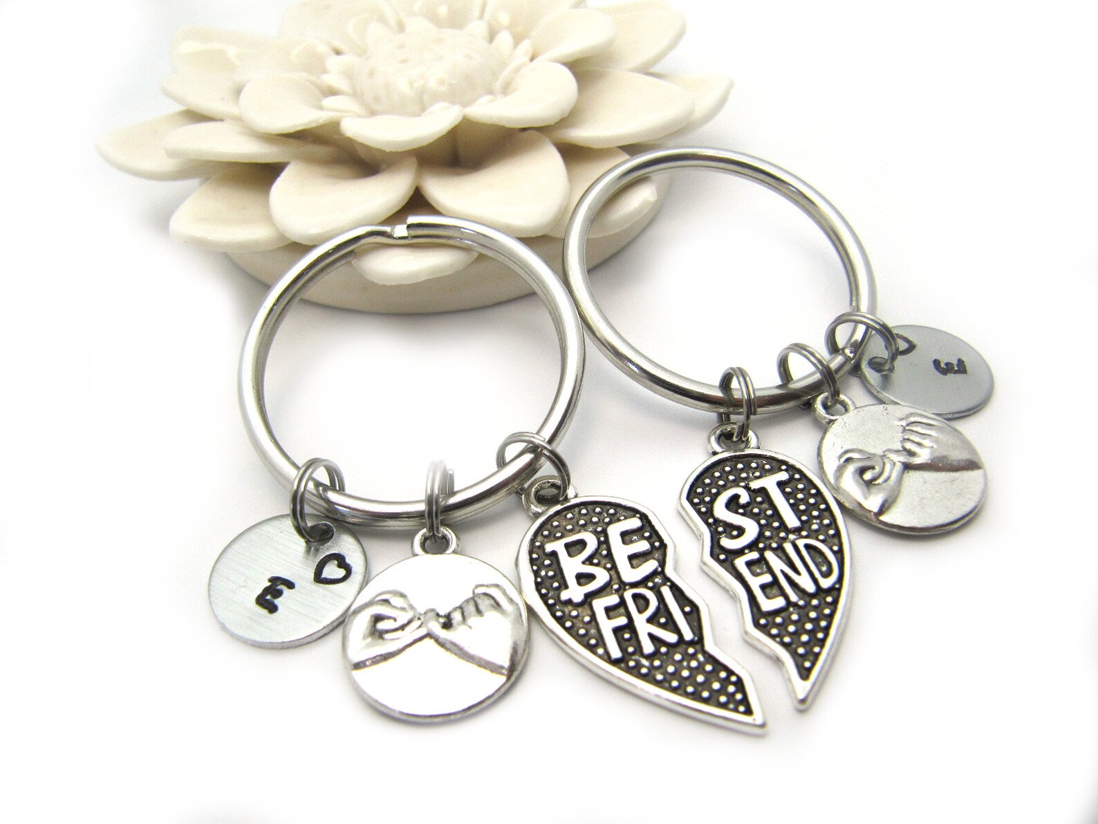 Set of 2 Pinky Promise Keychains Best Friend Keychain for 2 | Etsy