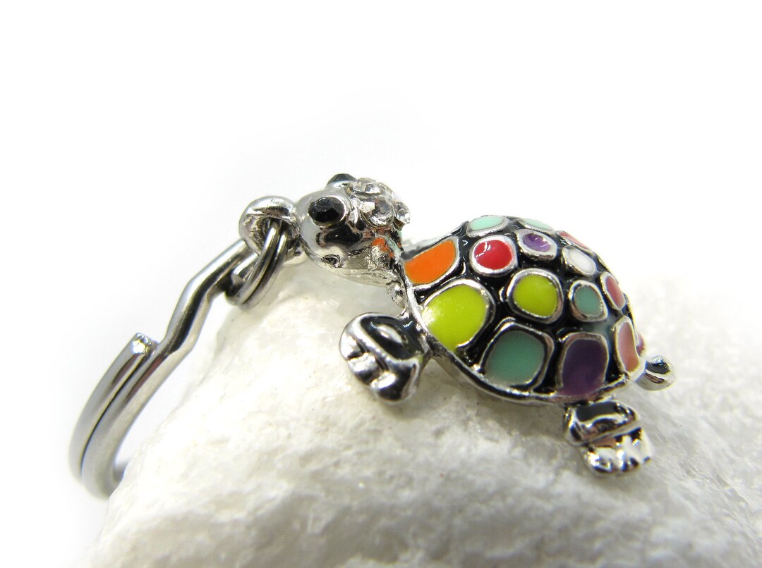 Personalized Turtle Keychain – Sea Turtle Keyring, Cute Turtle Charm ...