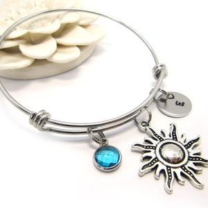 Personalized Sun Bracelet, Sun Jewelry, Sun Lover Gift, Sun Charm ...