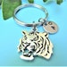 Personalized Tiger Keychain, Tiger Keyring, Animal Keychain, Tiger ...