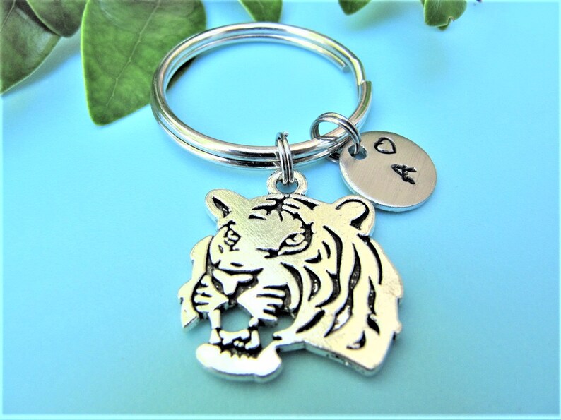 Personalized Tiger Keychain Tiger Keyring Animal Keychain - Etsy
