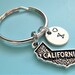California Keychain, California Charm Keyring, Initial Keychain ...