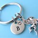 Pegasus Keychain, Pegasus Charm Keyring, Initial Keychain, Personalized ...
