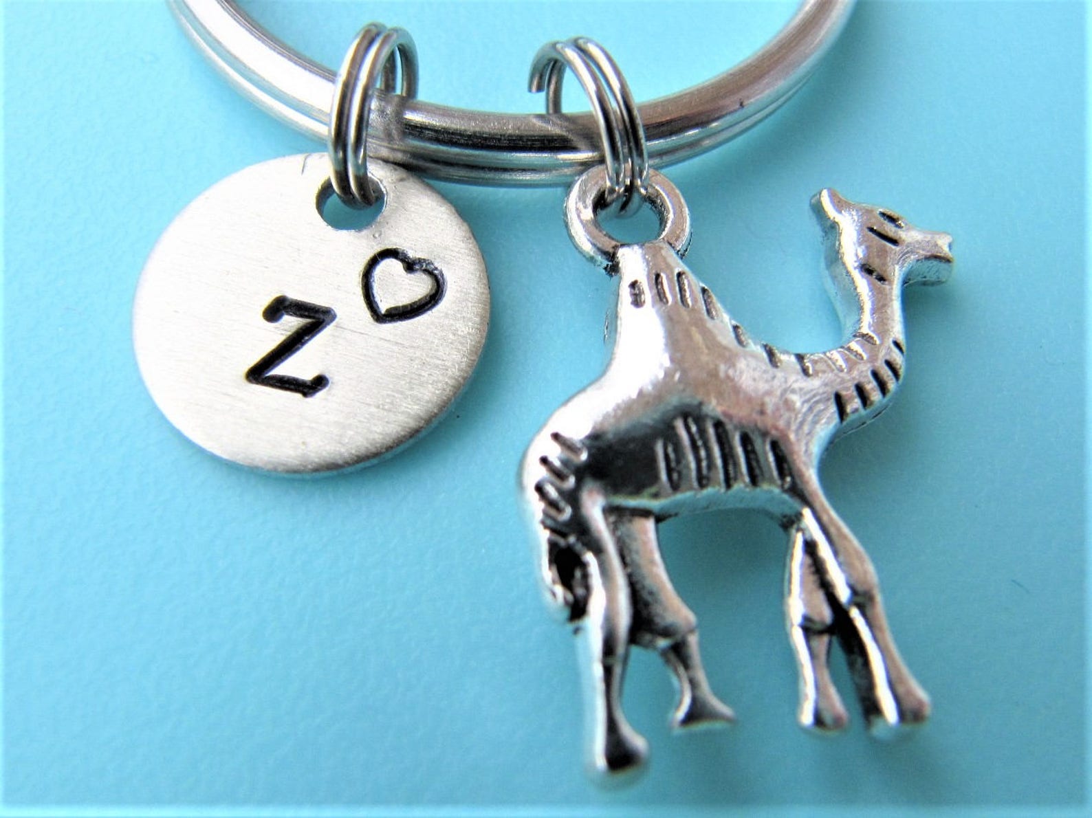 Camel Keychain Camel Charm Keychain Initial Keychain | Etsy