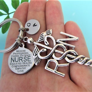 Personalized rn keychain Nurse Keychain RN keyring RN | Etsy