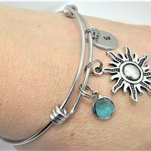 Personalized Sun Bracelet, Sun Jewelry, Sun Lover Gift, Sun Charm ...