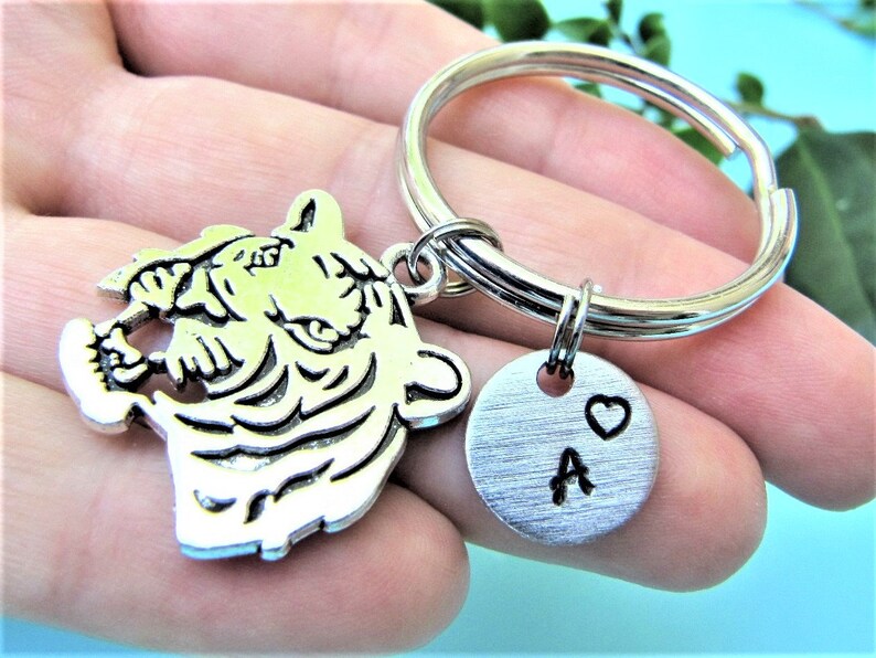 Personalized Tiger Keychain Tiger Keyring Animal Keychain - Etsy