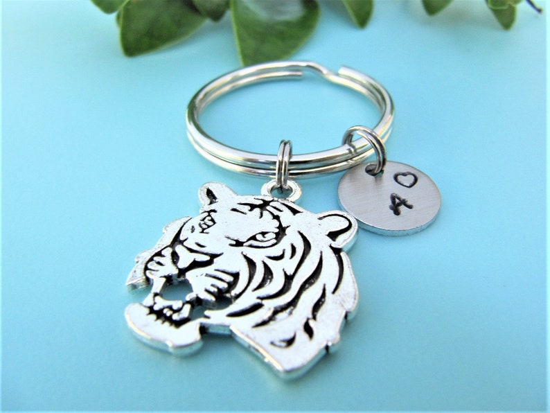 Personalized Tiger Keychain Tiger Keyring Animal Keychain | Etsy
