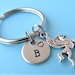 Pegasus Keychain, Pegasus Charm Keyring, Initial Keychain, Personalized ...