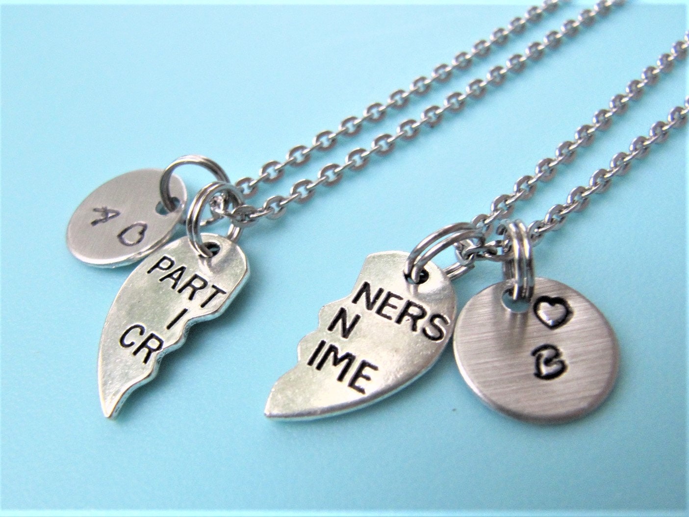 Partners in Crime Necklace Split Heart Necklace Partner in | Etsy