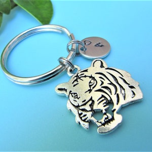 Personalized Tiger Keychain, Tiger Keyring, Animal Keychain, Tiger ...