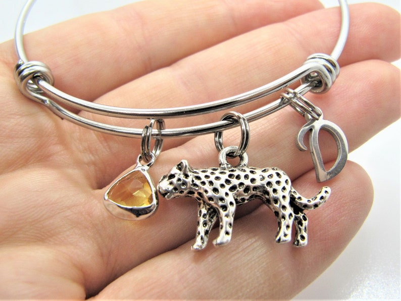 Leopard Bracelet Leopard Charm Bangle Leopard Jewelry - Etsy