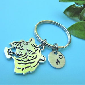 Personalized Tiger Keychain, Tiger Keyring, Animal Keychain, Tiger ...
