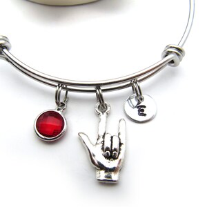 Personalized ASL Bracelet, I Love You Sign Language Bracelet, Sign ...