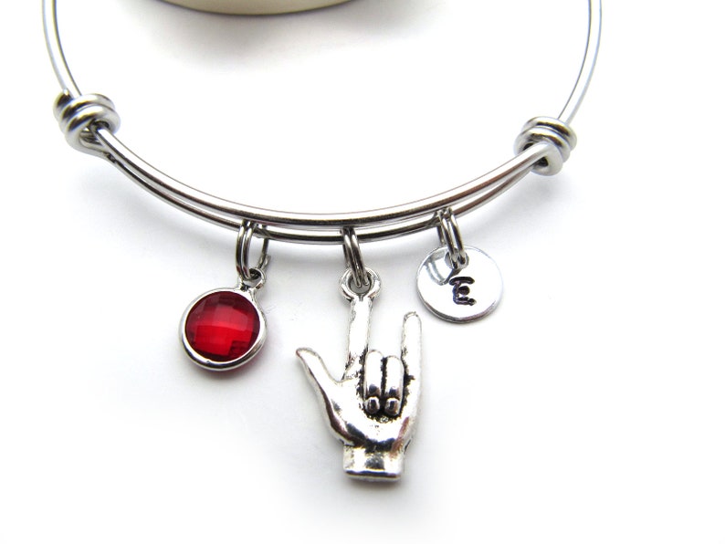 Personalized ASL Bracelet I Love You Sign Language Bracelet - Etsy UK