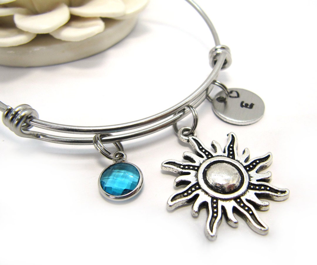 Personalized Sun Bracelet, Sun Jewelry, Sun Lover Gift, Sun Charm ...