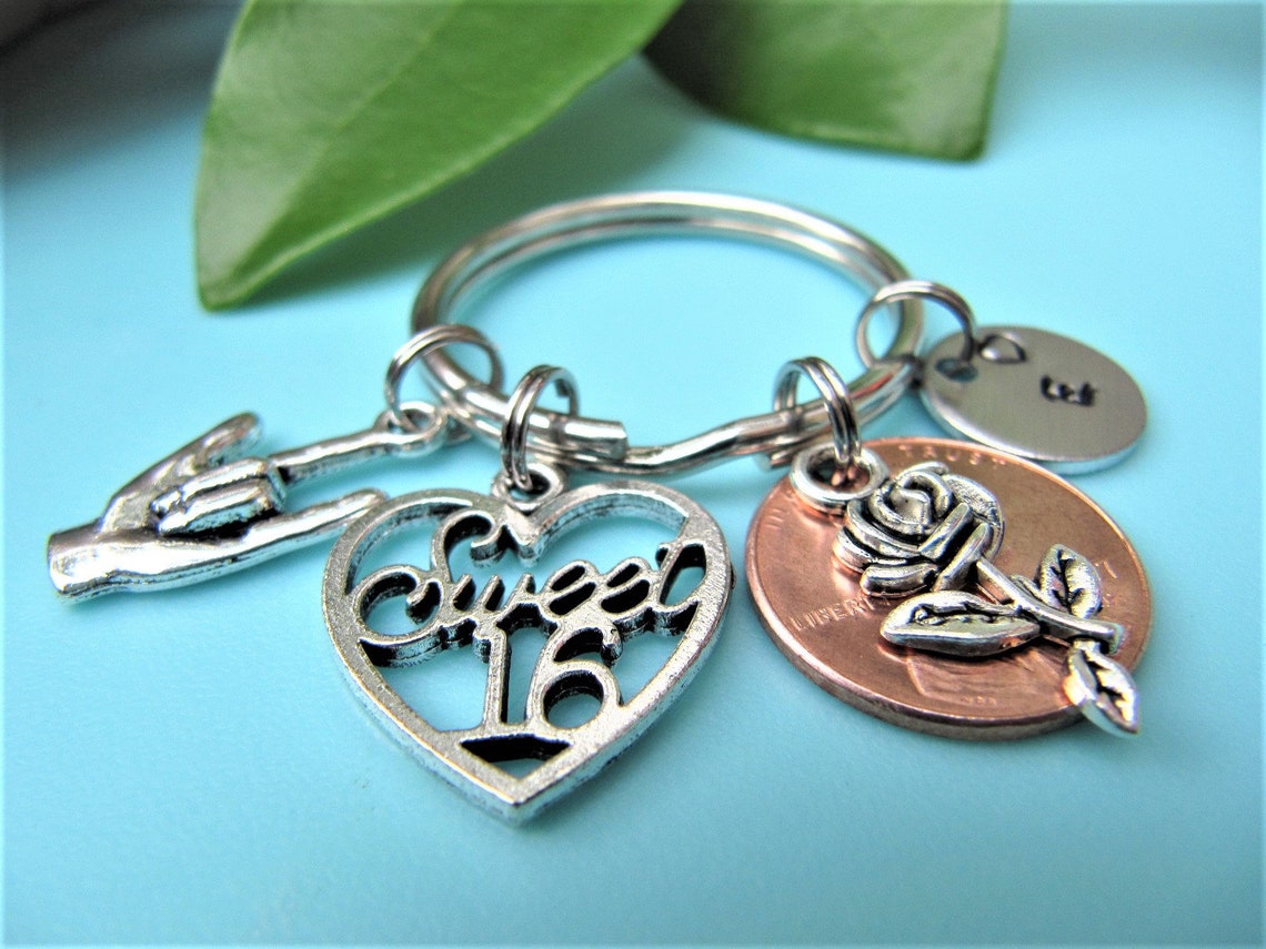 Personalized 16th Birthday Gift Sweet 16 Keychain Sweet 16 - Etsy