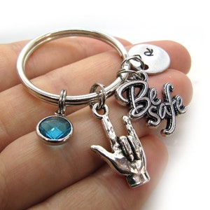 Be Safe I Love You Keychain, Be Safe Key Ring, Be Safe Gift, Cute ...